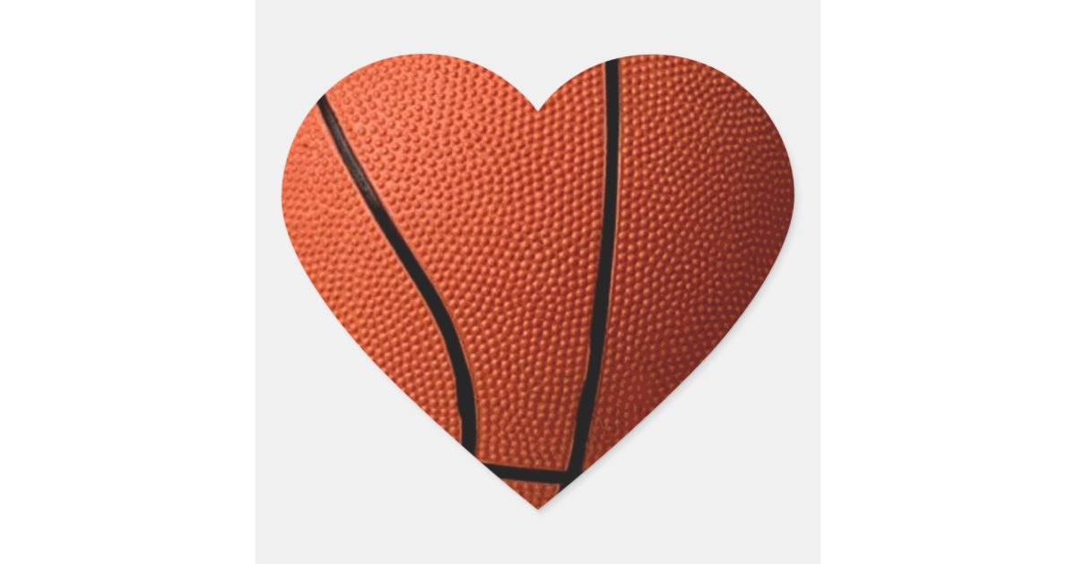Basketball Heart Sticker | Zazzle