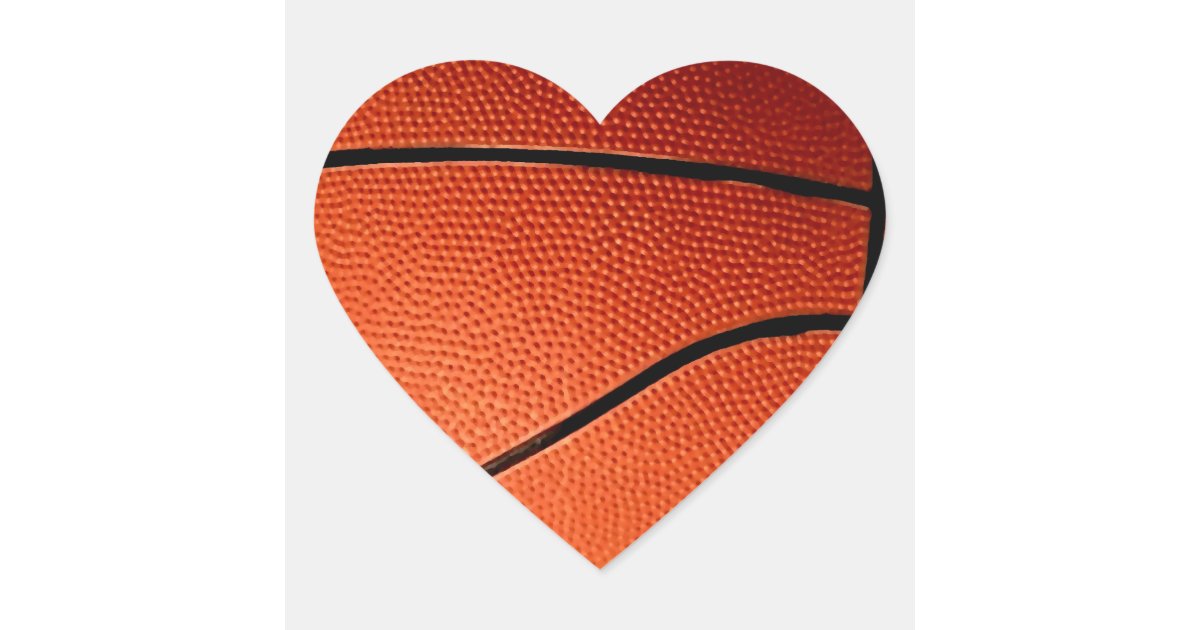 Basketball Heart Sticker | Zazzle