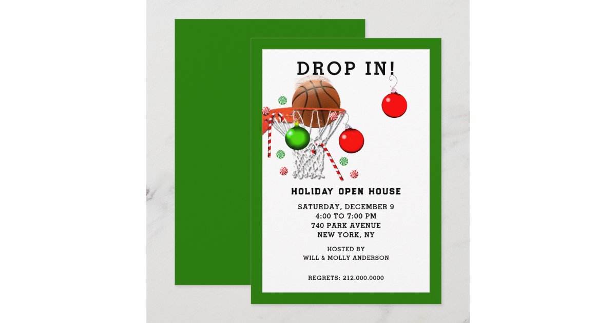 Basketball Holiday Party Invitation | Zazzle