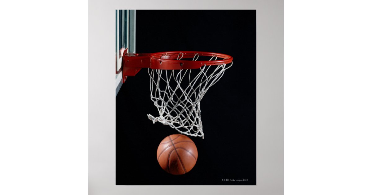 Basketball in Hoop Poster | Zazzle