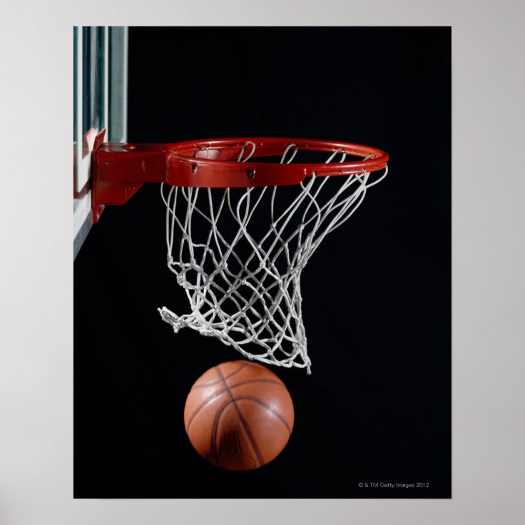 Basketball in Hoop Poster | Zazzle