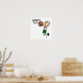 Basketball Jump Shot Green T-shirts and Gifts Poster | Zazzle