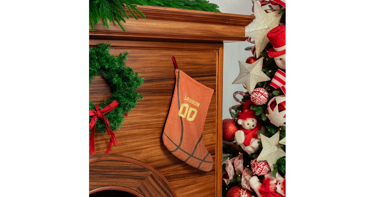 Basketball Look Personalized Stocking | Zazzle