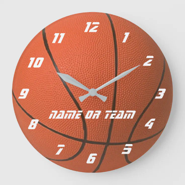 Basketball Look Personalized Wall Clock | Zazzle