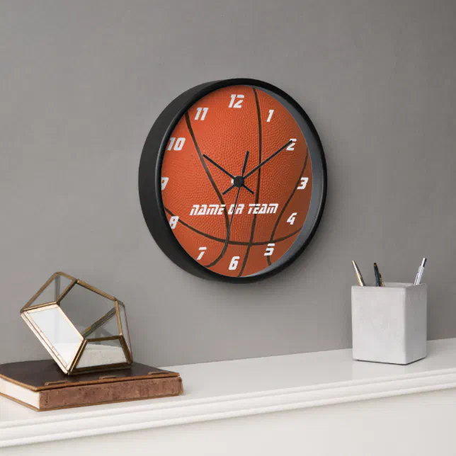 Basketball Look Personalized Wall Clock | Zazzle