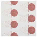 Painted Basketball Pattern Fabric | Zazzle