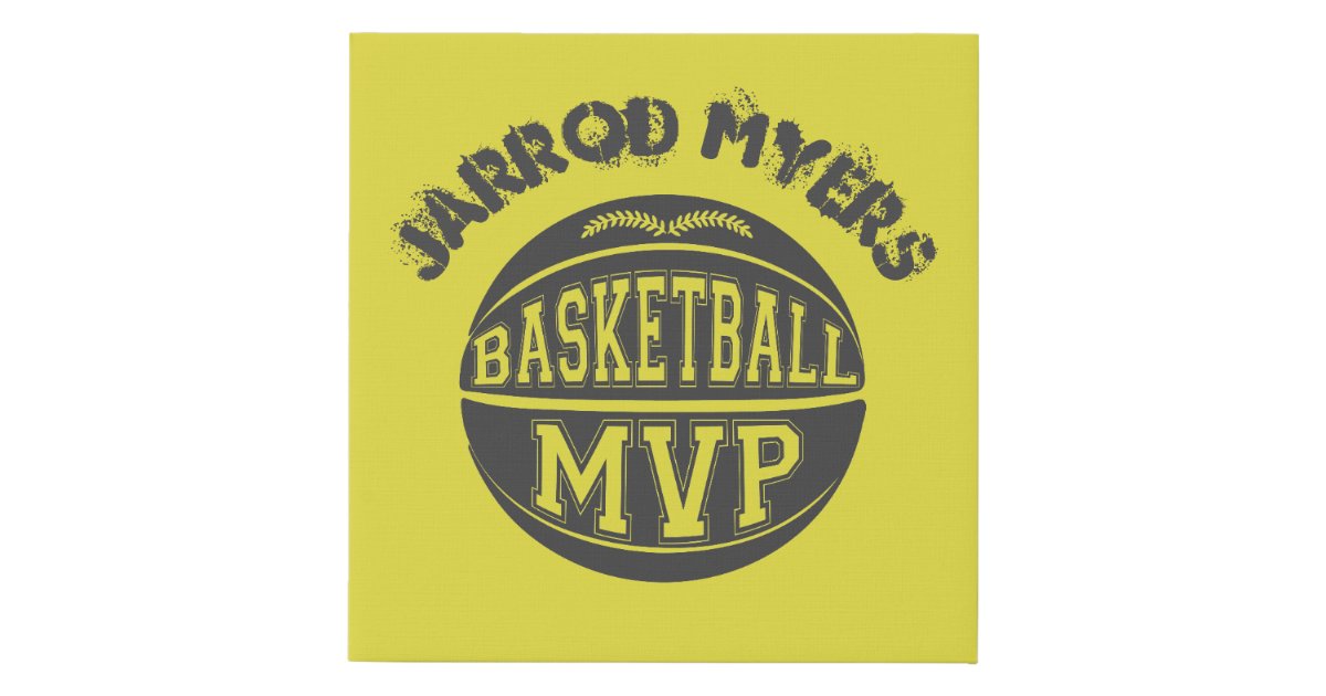 Basketball MVP Personalized Faux Canvas Print | Zazzle