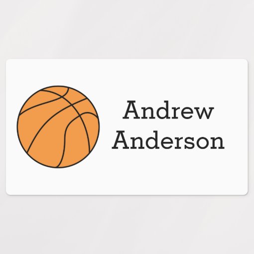 Basketball Name Kids' Labels | Zazzle
