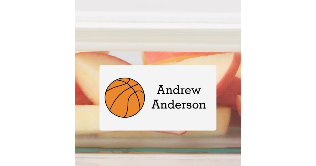 Basketball Name Kids' Labels | Zazzle