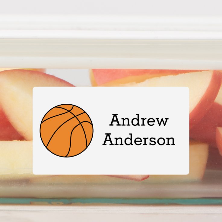 Basketball Name Kids' Labels | Zazzle