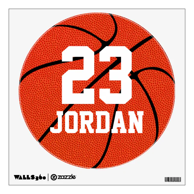 Basketball Name & Number Custom Locker Room Decals | Zazzle