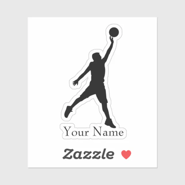 Basketball Name Sticker | Zazzle