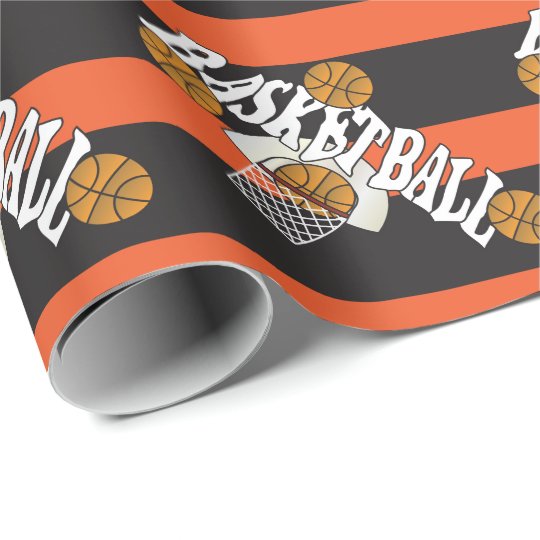 Basketball Orange Black Wrapping Paper | Zazzle.com