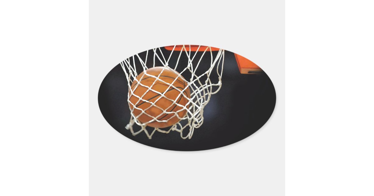 Basketball Oval Sticker | Zazzle