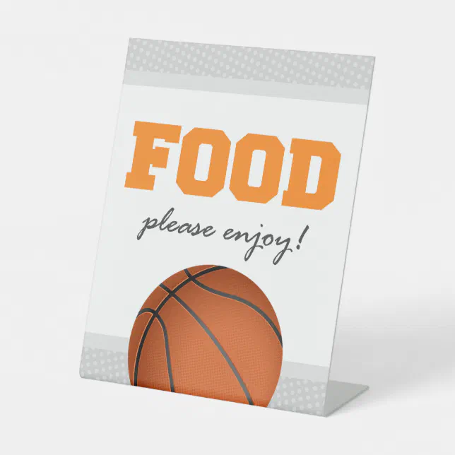 Basketball Party Food Sign for Birthday or Shower | Zazzle