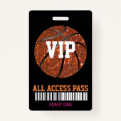 Basketball Pass Party Pass, VIP, Invitation, girl Badge | Zazzle