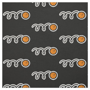 Painted Basketball Pattern Fabric | Zazzle