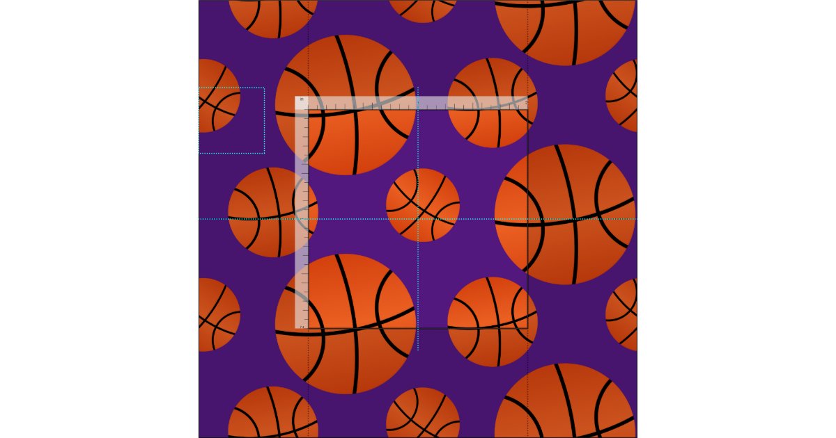 Basketball Pattern Purple Background Fabric | Zazzle