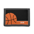 Basketball Personalized Kids Name Trifold Wallet | Zazzle
