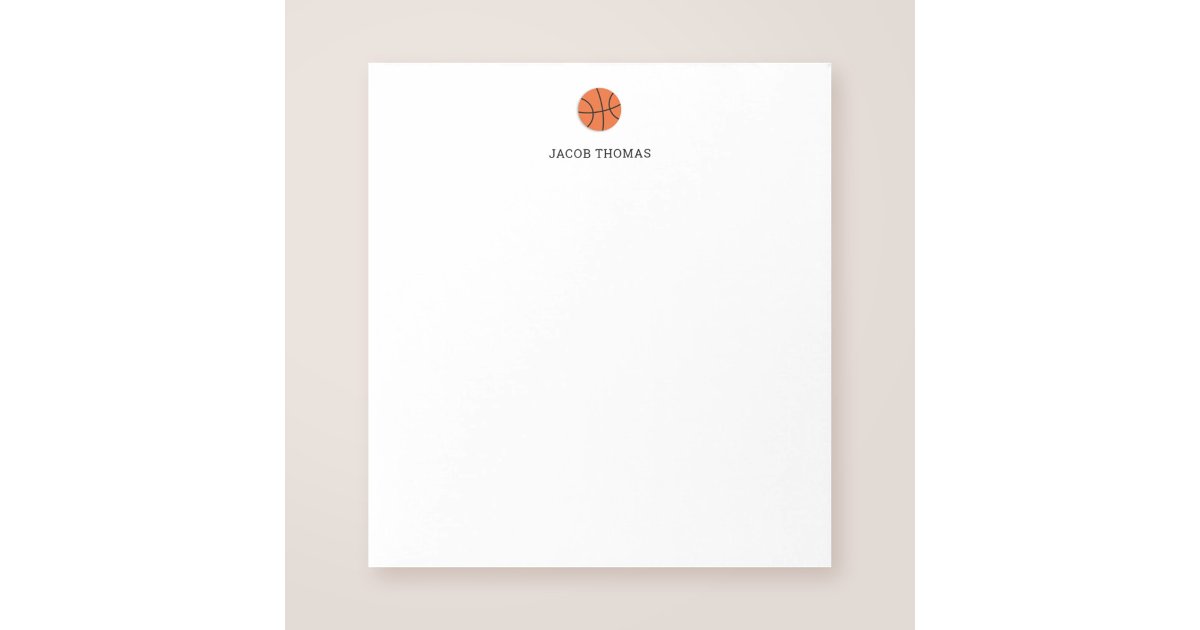 Basketball Personalized Kids Notepad | Zazzle