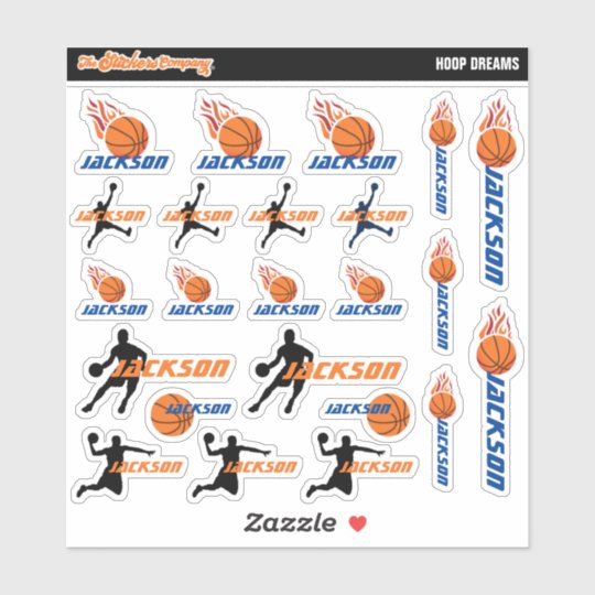 Basketball Personalized Name Labels | School | Zazzle.com