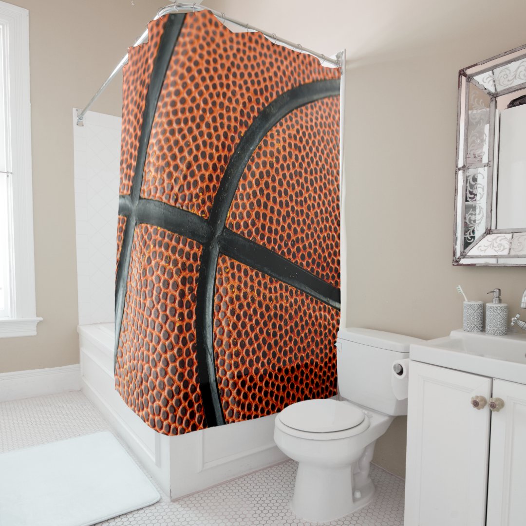 Basketball Photo Close Up Shower Curtain | Zazzle