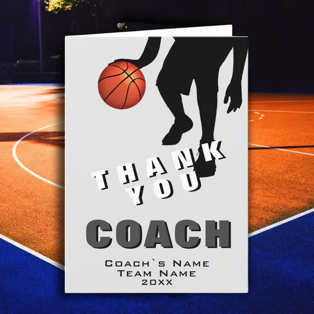 Basketball Player Basketball Coach Thank You Card | Zazzle