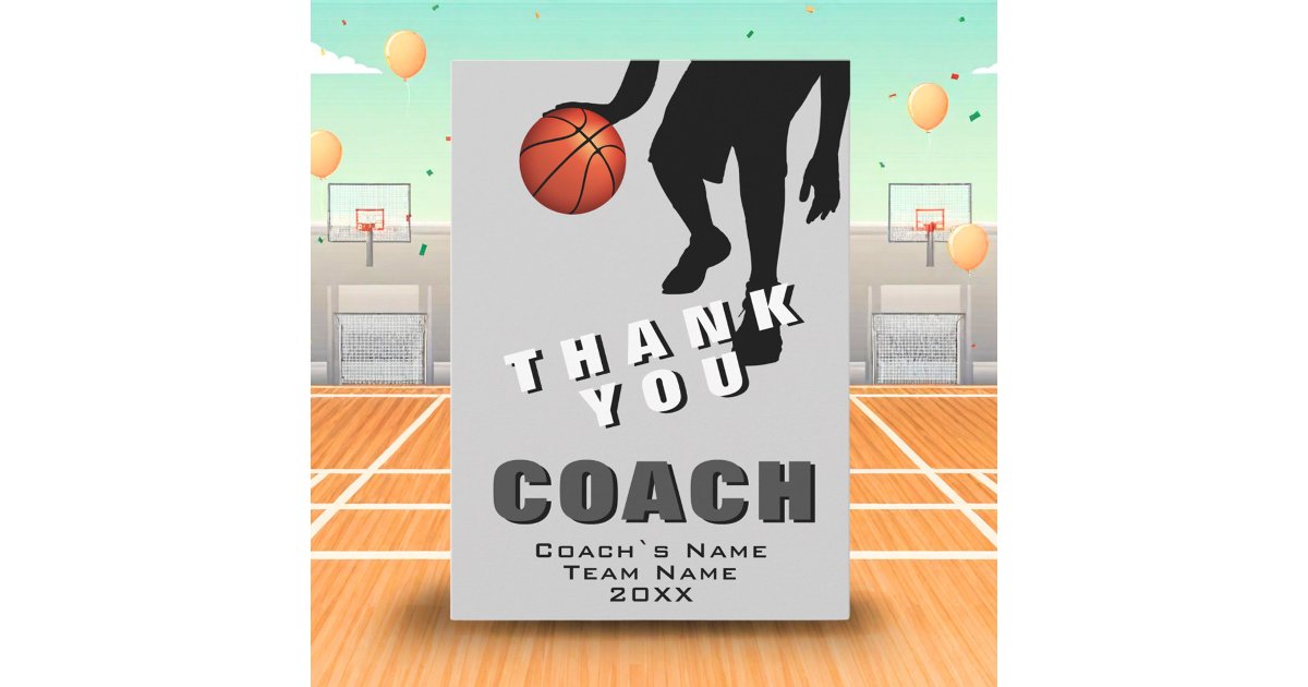 Basketball Player Basketball Coach Thank You Card | Zazzle