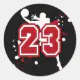 BASKETBALL PLAYER NUMBER 23 CLASSIC ROUND STICKER | Zazzle