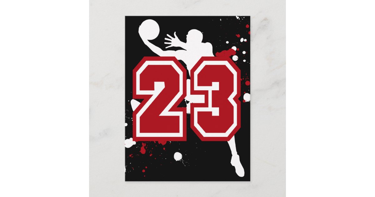 BASKETBALL PLAYER NUMBER 23 POSTCARD | Zazzle