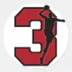 BASKETBALL PLAYER NUMBER 3 CLASSIC ROUND STICKER | Zazzle