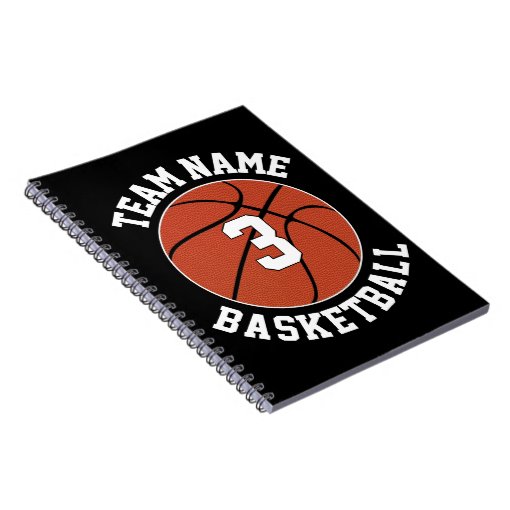 Basketball Player Number & Team Name Sports School Notebook | Zazzle