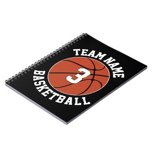 Basketball Player Number & Team Name Sports School Notebook | Zazzle