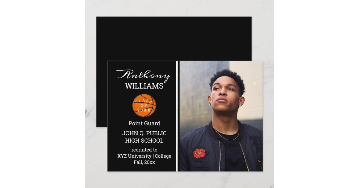 Basketball Player Photo Graduation Announcement | Zazzle