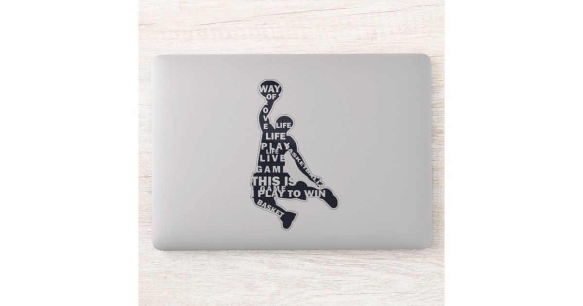 Basketball player slam dunk sticker | Zazzle