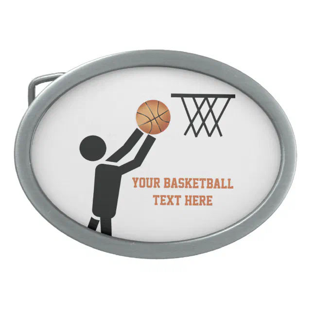 Basketball player with ball custom belt buckle | Zazzle
