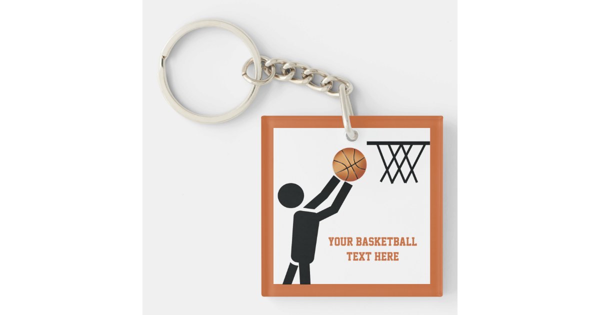 Basketball player with ball custom keychain | Zazzle