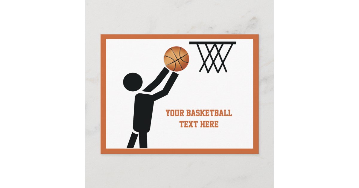 Basketball player with ball custom postcard | Zazzle