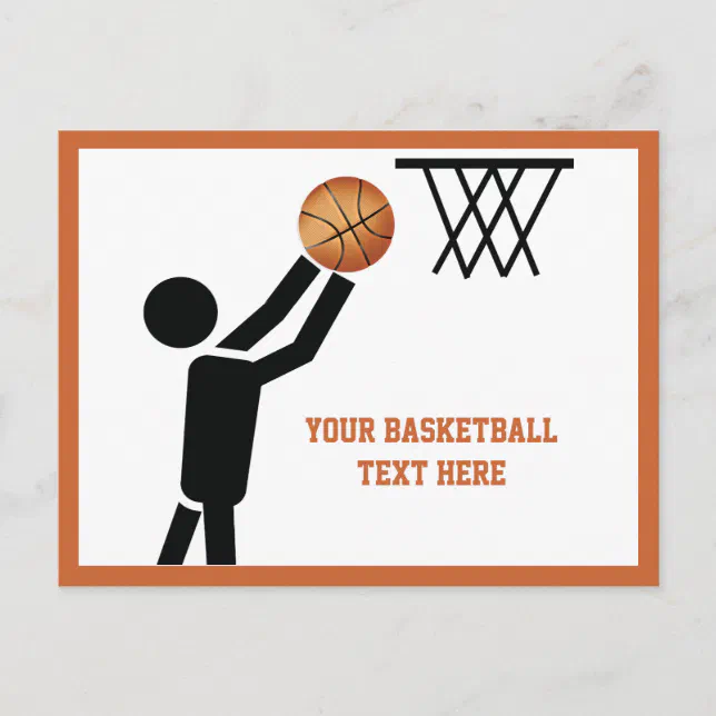 Basketball player with ball custom postcard | Zazzle