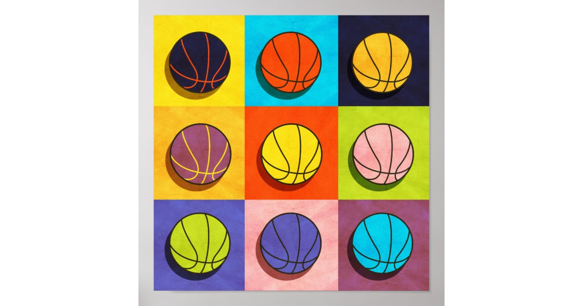 Basketball Pop Art Poster | Zazzle