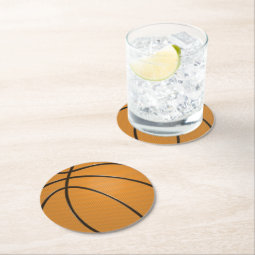Basketball Round Plastic Coaster | Zazzle