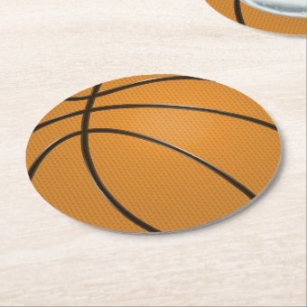 Basketball Round Plastic Coaster | Zazzle