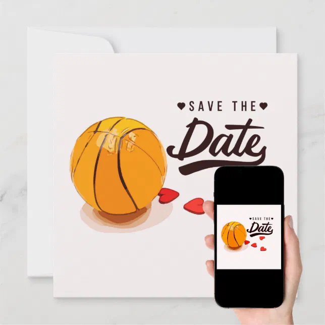 Basketball Save the Date Wedding Invitation | Zazzle