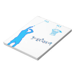 Basketball Shot and Quadratic equation Notepad | Zazzle