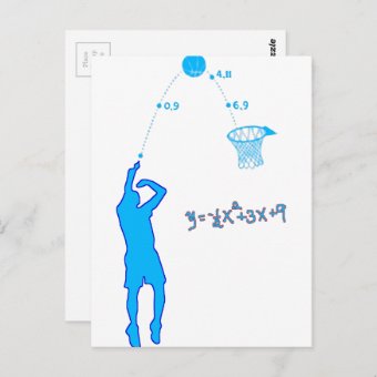Basketball Shot and Quadratic equation Postcard | Zazzle