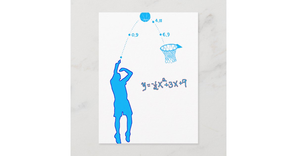 Basketball Shot and Quadratic equation Postcard | Zazzle