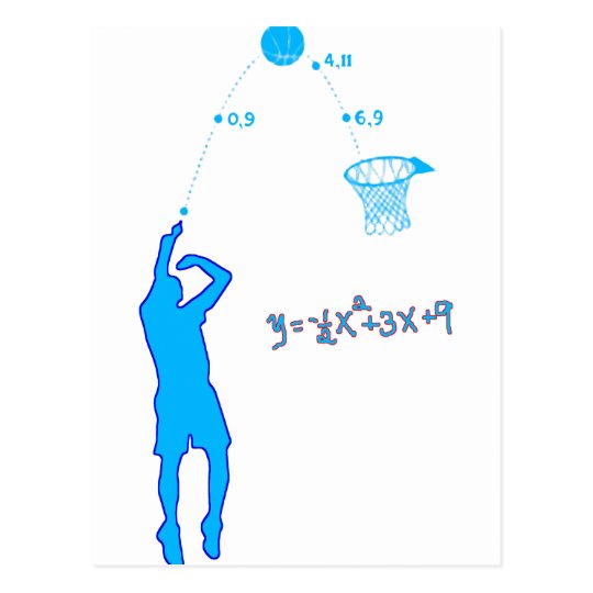 Basketball Shot and Quadratic equation Postcard | Zazzle.com