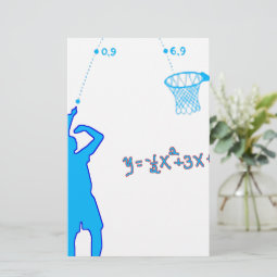 Basketball Shot and Quadratic equation Stationery | Zazzle
