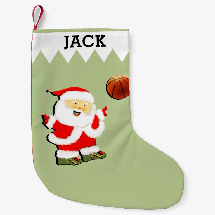 Basketball Small Christmas Stocking | Zazzle