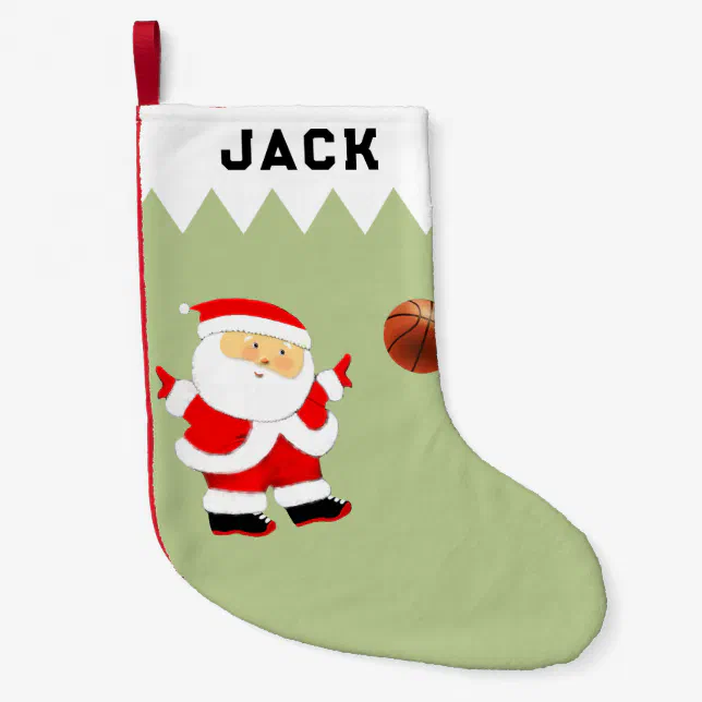 Basketball Small Christmas Stocking | Zazzle